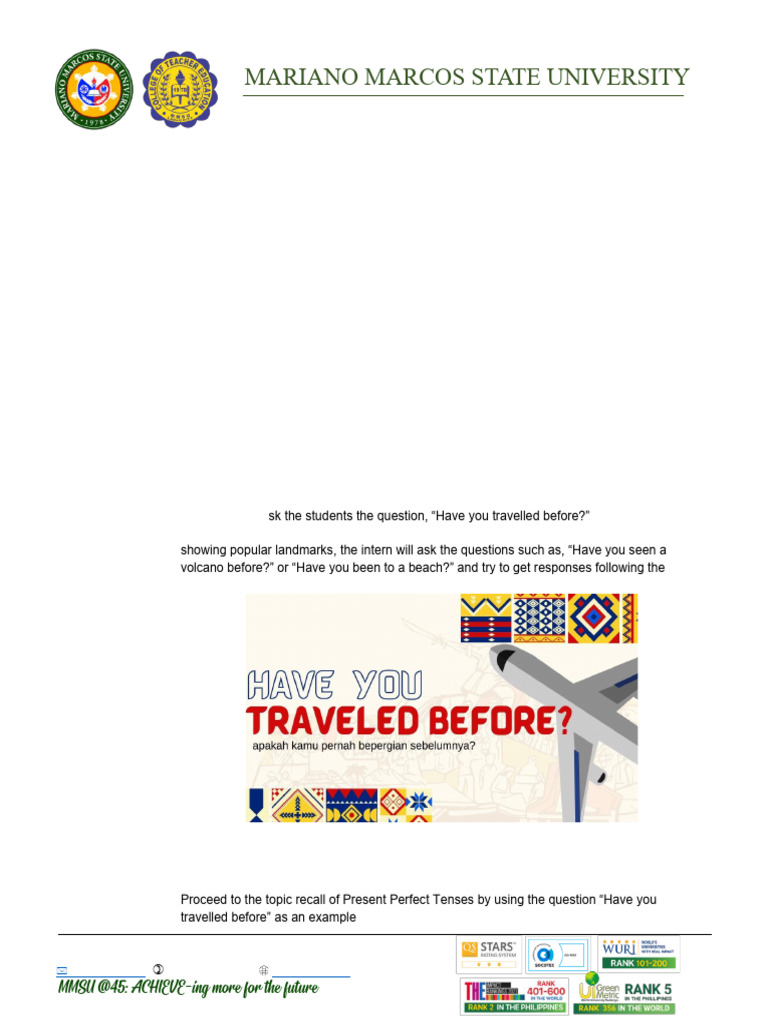 Lesson Plan, Powerpoint, TOS | PDF | Verb | Perfect (Grammar)