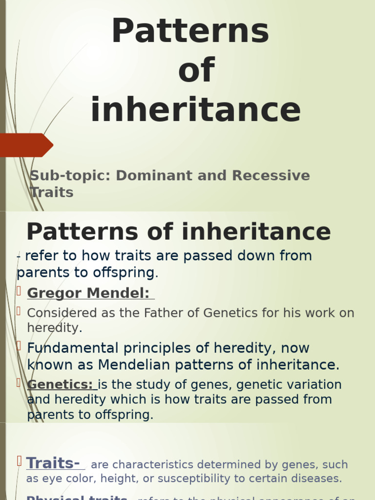 Patterns of Inheritance | PDF | Dominance (Genetics) | Genotype