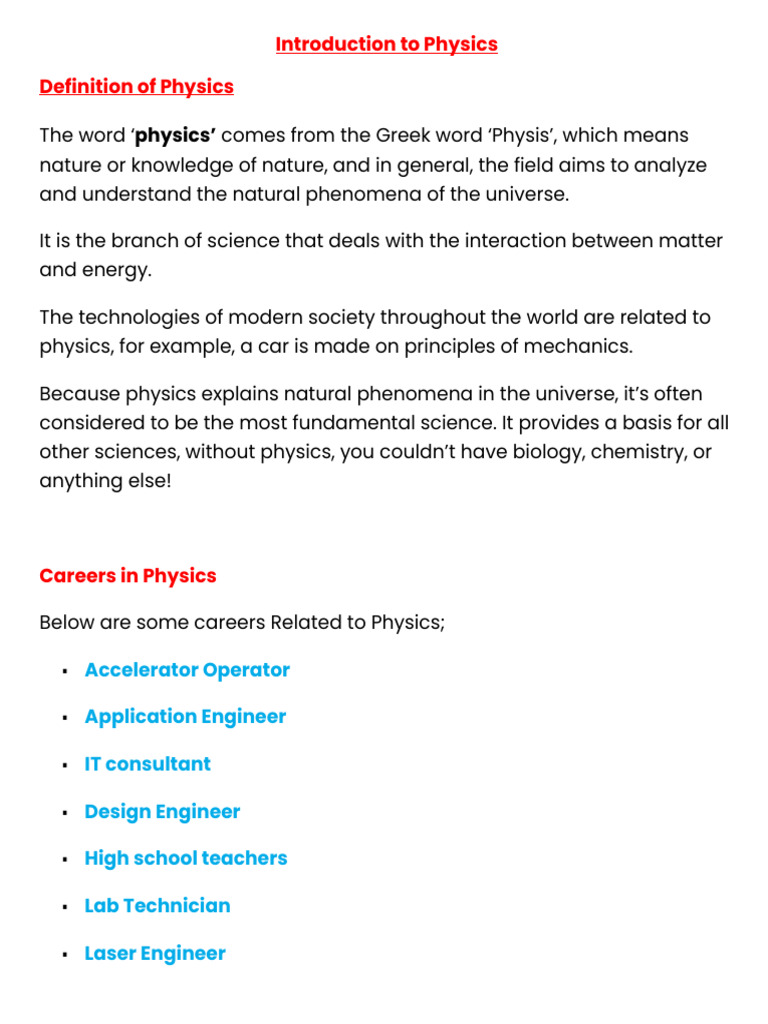 Overview of Physics and Measurements | PDF | Force | Weight