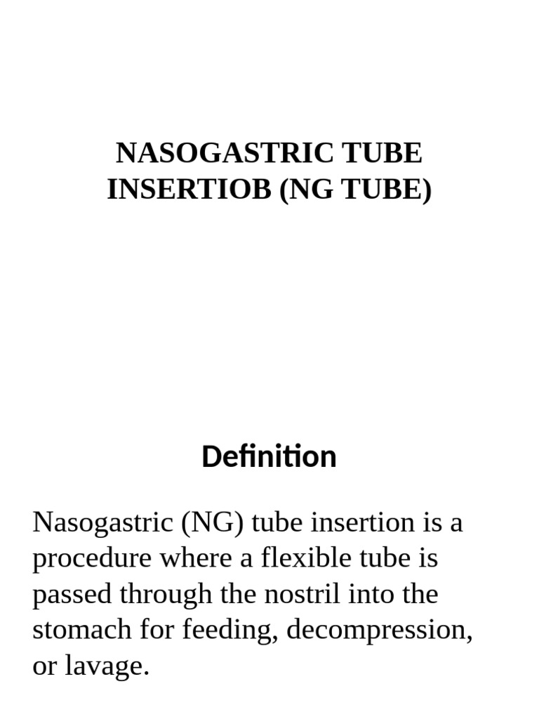 NG Tube Decompression Procedure Guide | PDF