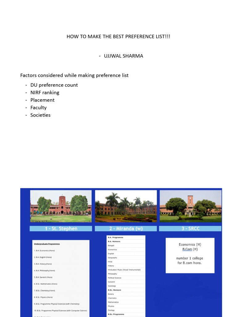 How Preference List Are Made | PDF
