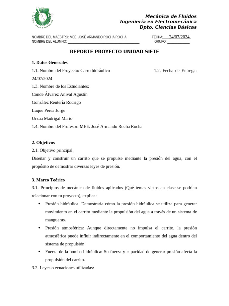 Reporte Proyecto | PDF | Ingeniería | Ingeniería mecánica