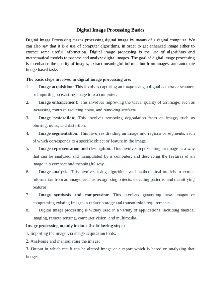 Digital Image Processing Basics | PDF | Remote Sensing | Statistical Classification