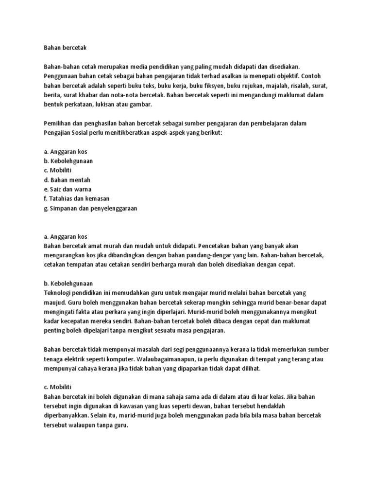 Bahan Bercetak | PDF
