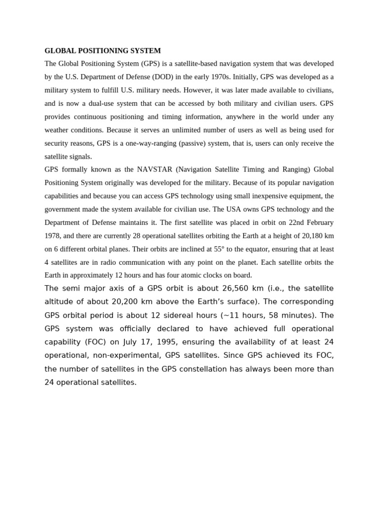 The Global Positioning System | PDF | Global Positioning System | Satellite