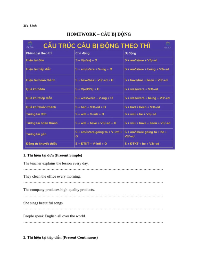 Passive Voice Homework Exercises | PDF | Chess | Chess Theory