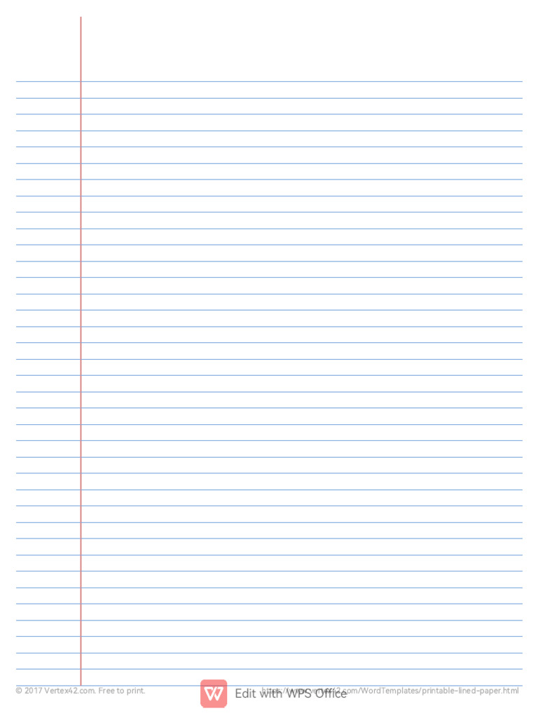 Printable Lined Paper Narrow Ruled | PDF