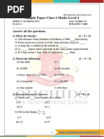 Class 4 Maths Question Paper PDF | PDF