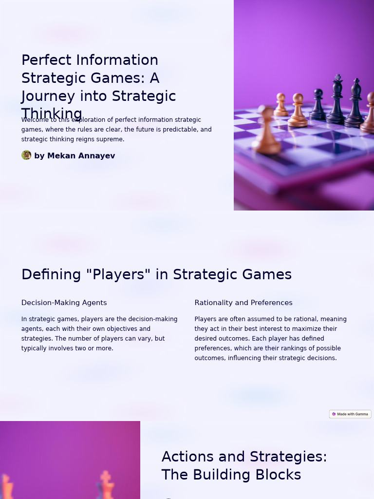 Perfect Information Strategic Games A Journey Into Strategic Thinking | PDF | Game Theory ...