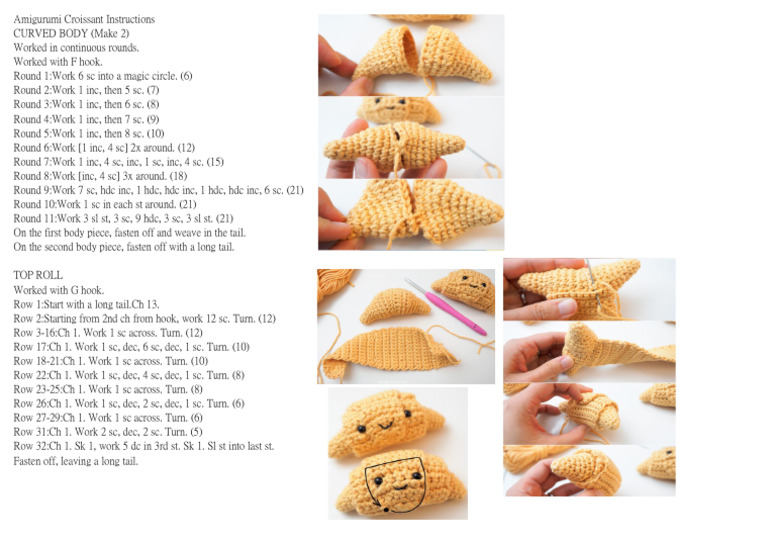 Amigurumi Croissant Pattern Guide | PDF