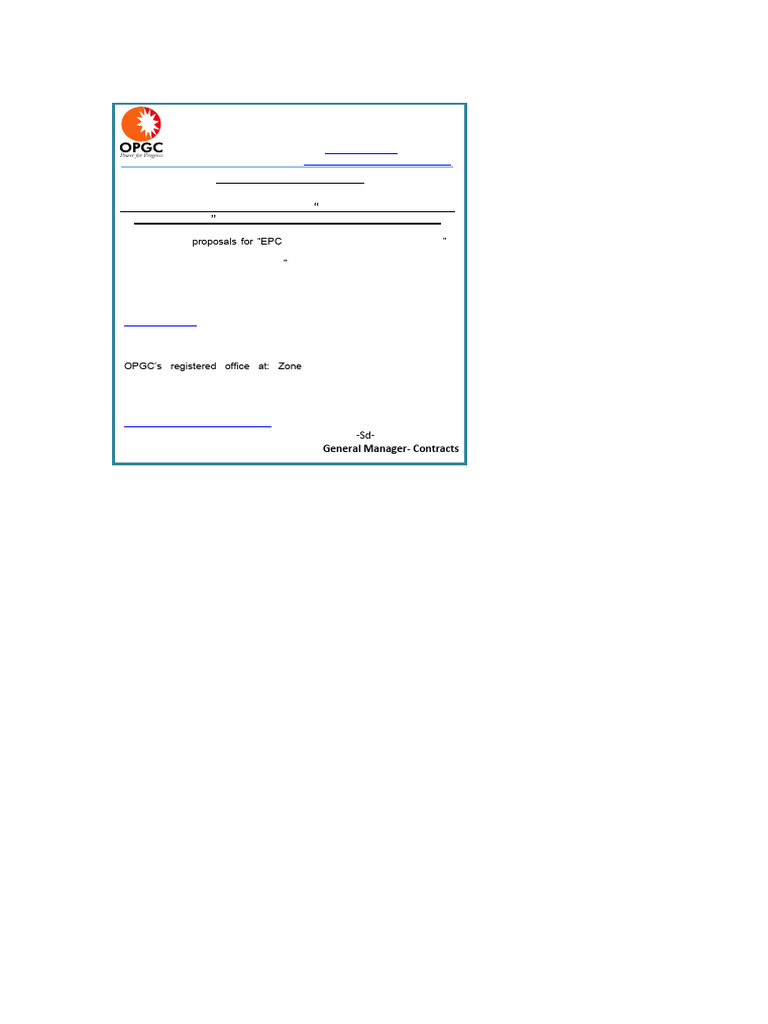 NIT-EPC of 50MW Solar Power Plant of OPGC | PDF