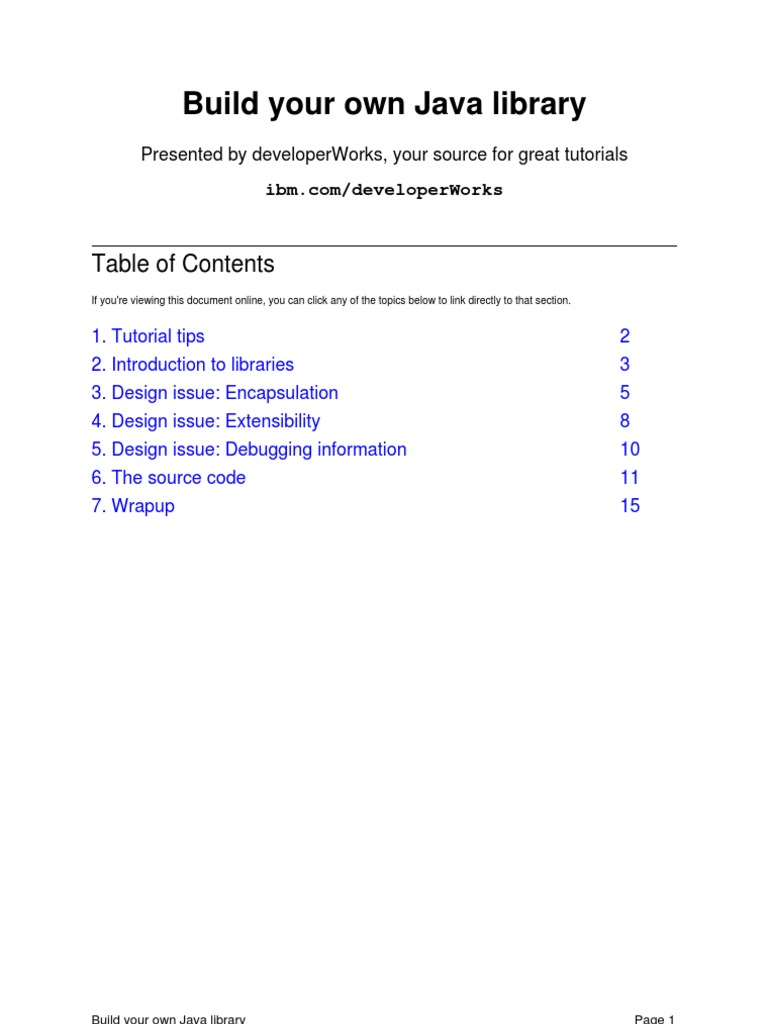 Build Your Own Java Library | PDF