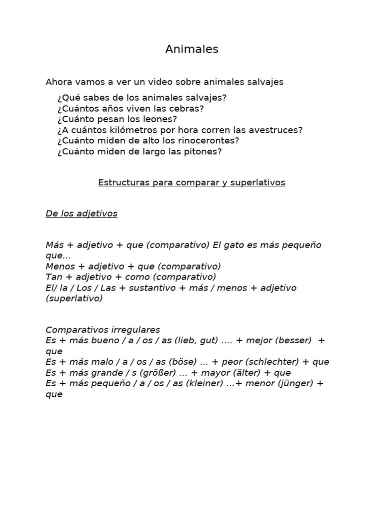 Tema Animales - WS 24 | PDF | Especie en peligro | Habitat