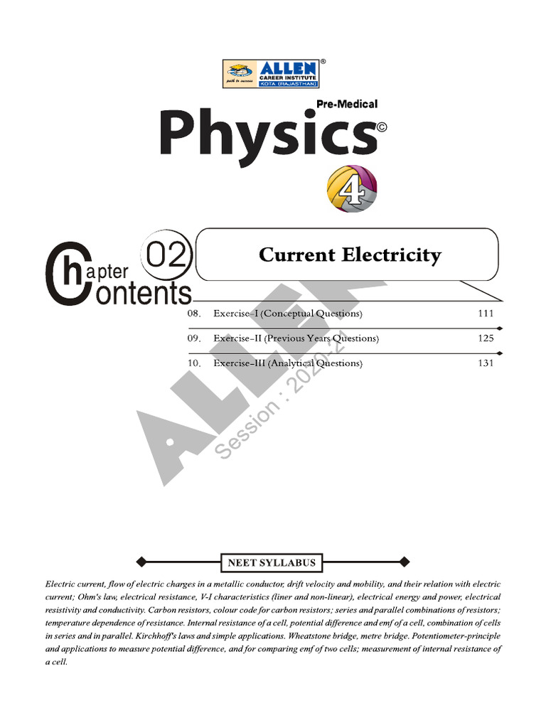 T3 03 Current Electricity | PDF