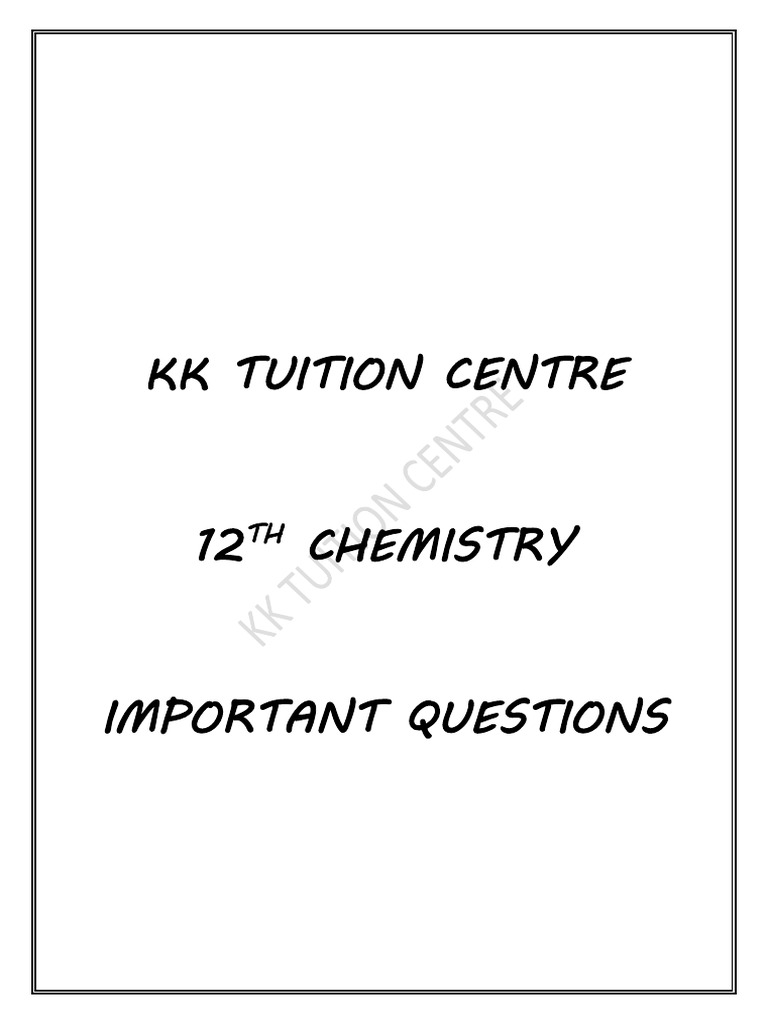 Chemistry 12 TM | PDF