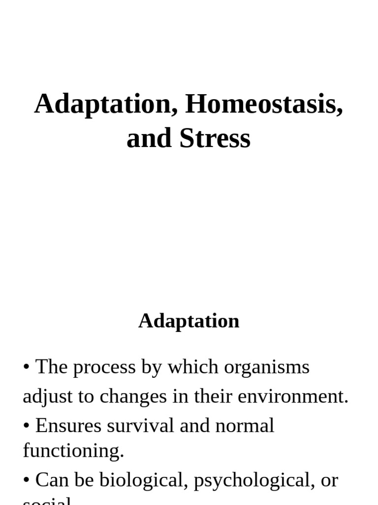 Adaptation Homeostasis Stress Presentation | PDF | Stress (Biology ...