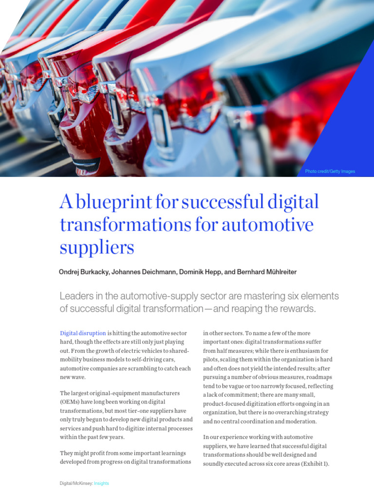 A Blueprint For Successful Digital Transformations For Automotive Suppliers v2 | PDF | Startup ...
