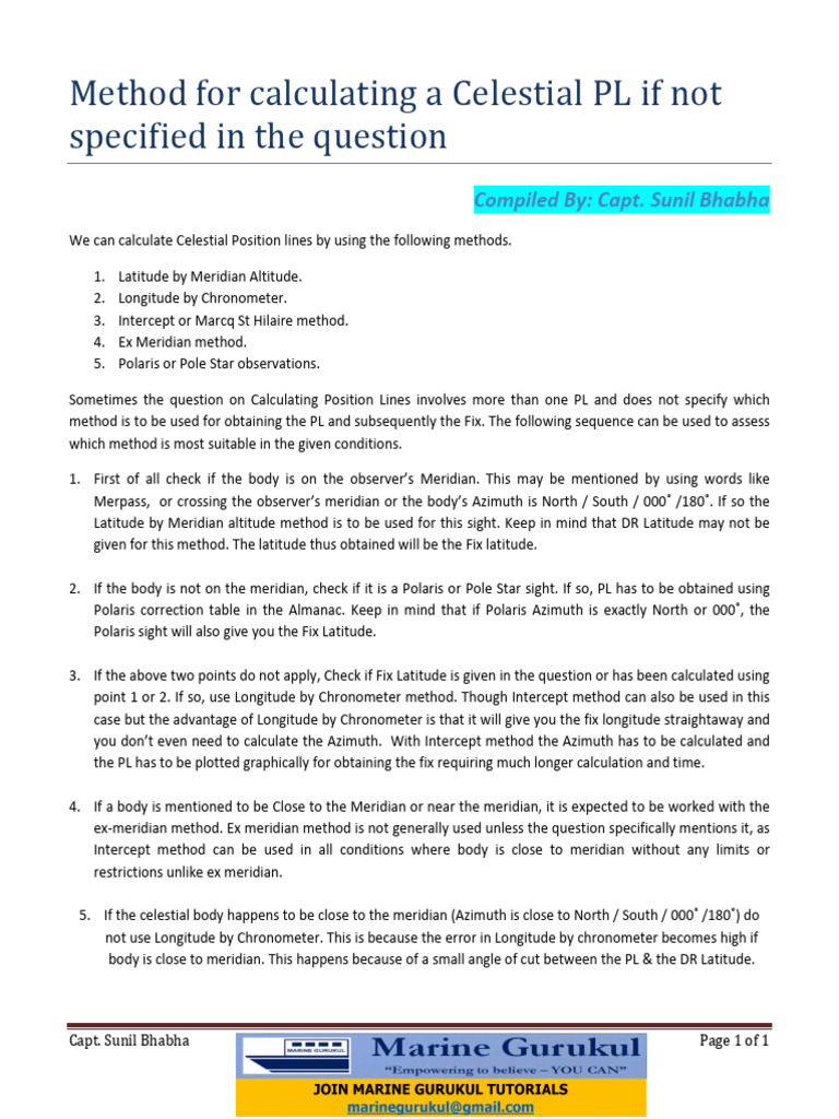 Determining Method For PL Rev 1-1 | PDF | Longitude | Geography