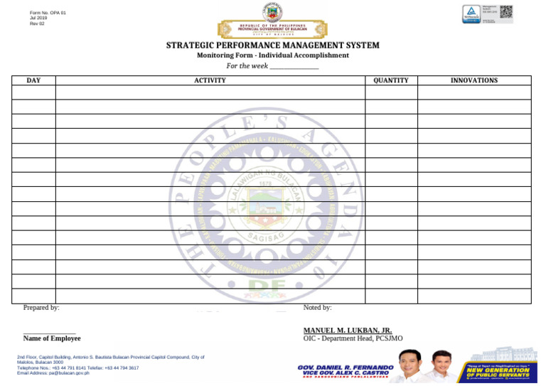 REVISED SPMS Weekly Accomplishment Report | PDF