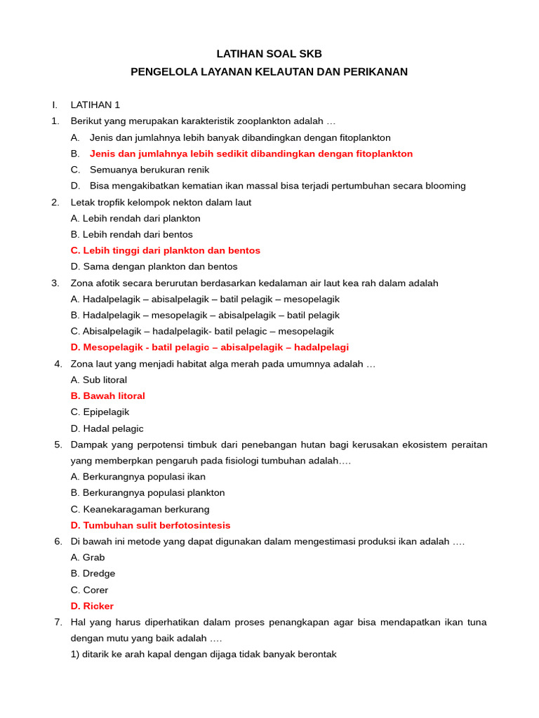 Latihan Soal SKB PLK | PDF