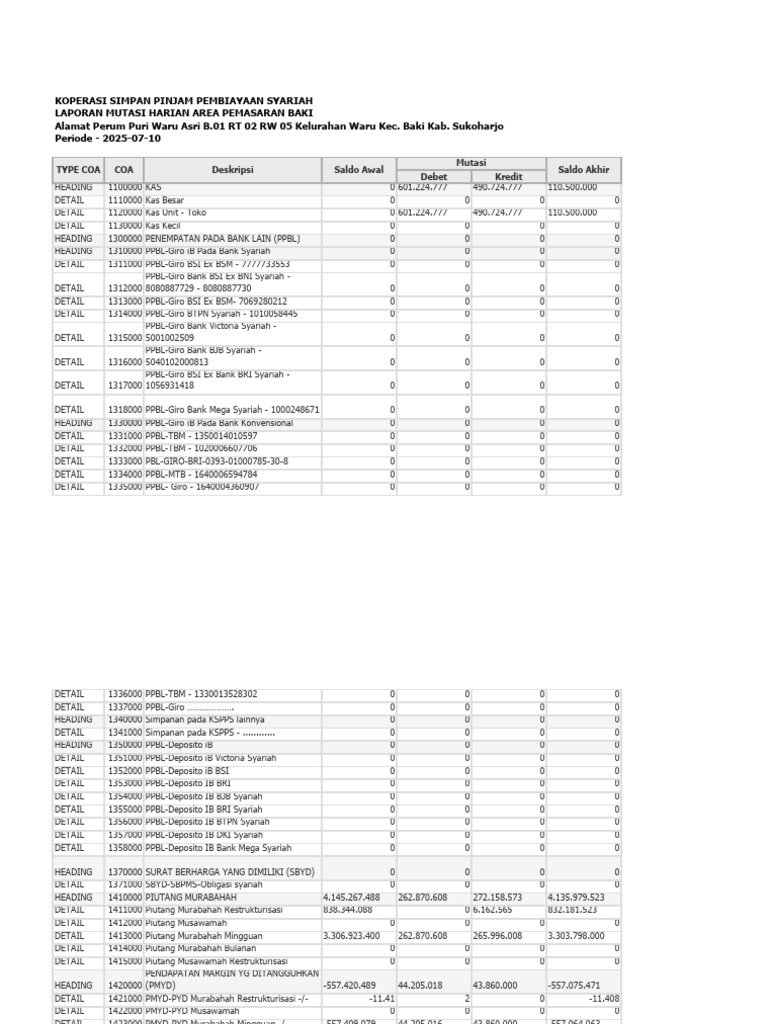 Neraca Template PDF | PDF
