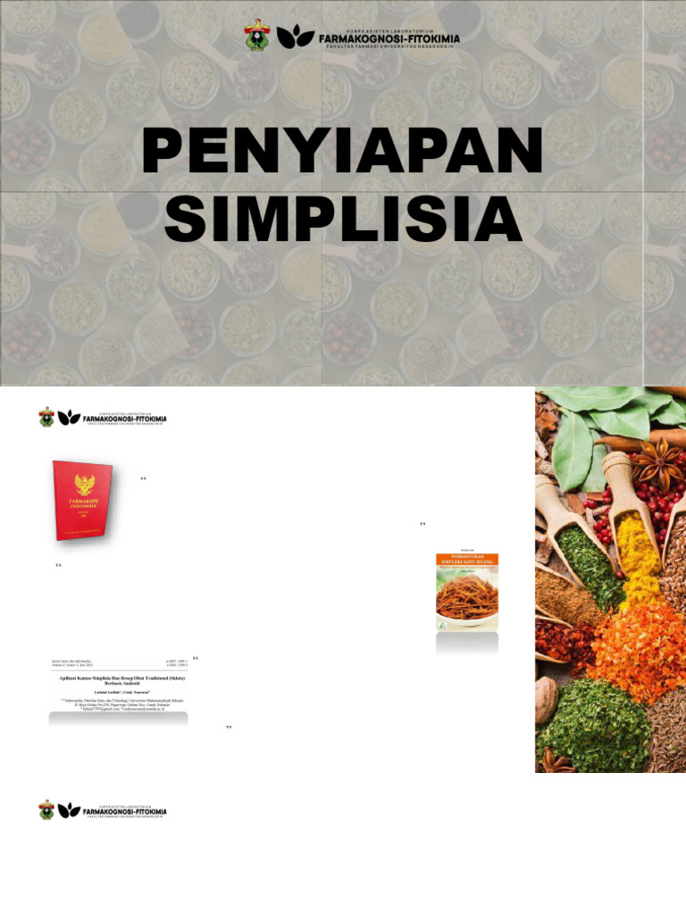 Asistensi Penyiapan Simplisia | PDF