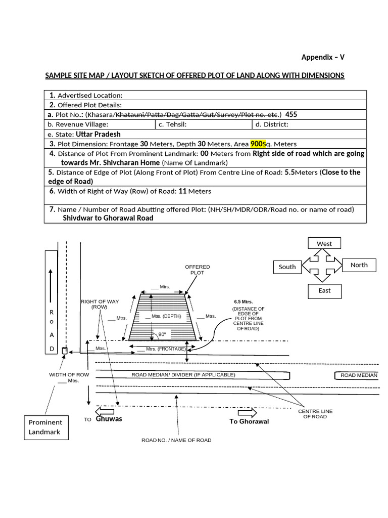 Appendix-V (Layout Sketch For Land) | PDF | Chess Theory | Chess