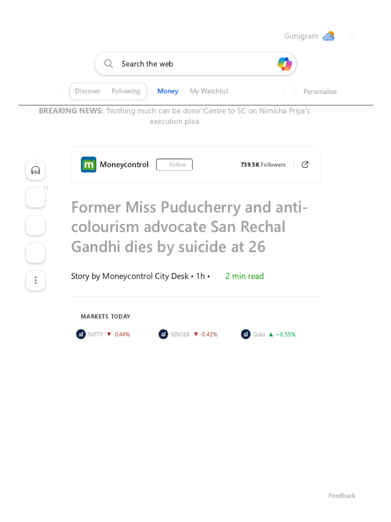 Former Miss Puducherry and Anti-Colourism Advocate San Rechal Gandhi ...