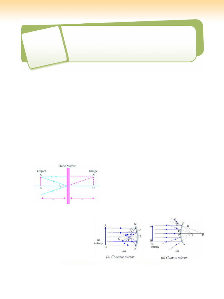 Light Reflection and Refraction 10th Class Running Notes | PDF | Mirror ...