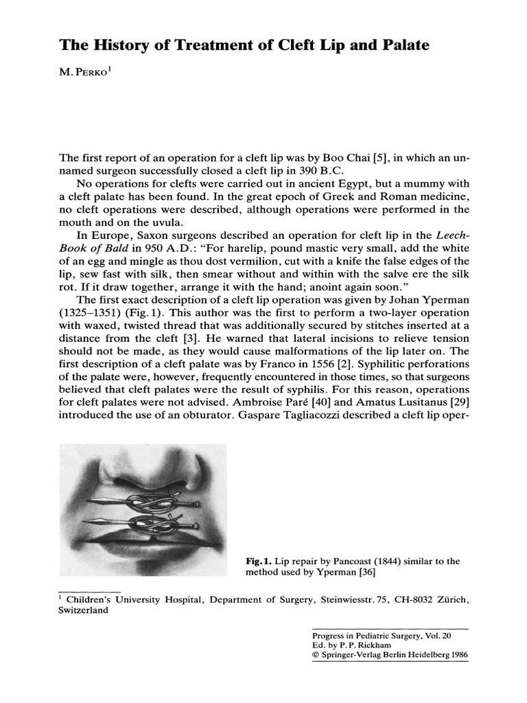 History of Cleft Lip Surgery | PDF | Surgical Specialties | Mouth