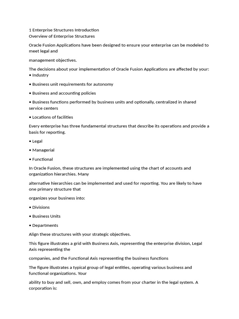 1 Enterprise Structures Introduction | PDF