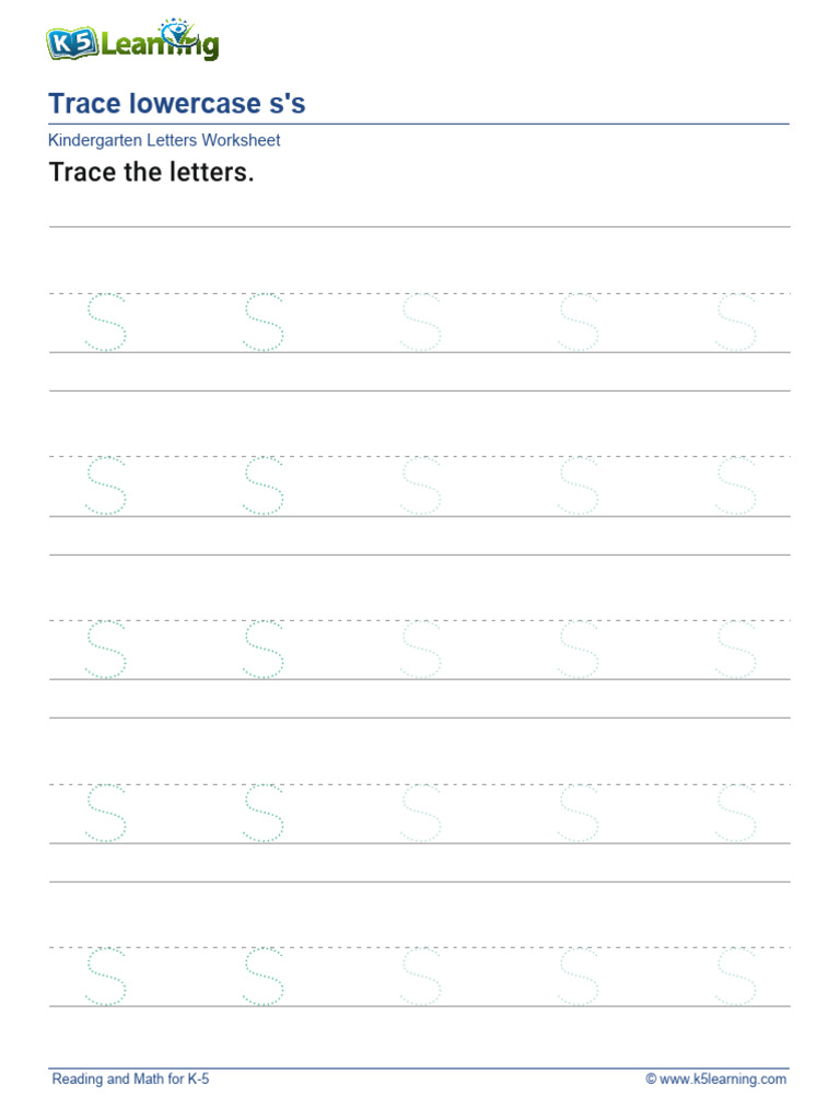 Tracing Lowercase Letters S | PDF