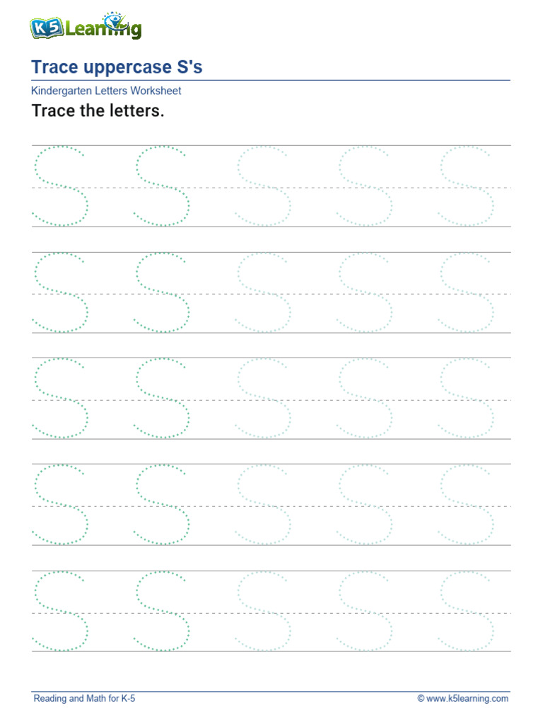 Tracing Uppercase Letters S | PDF