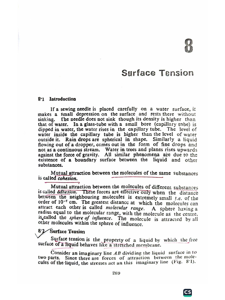Surface Tension | PDF