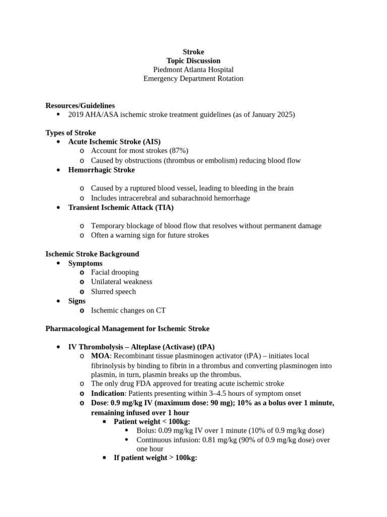 Stroke Topic Discussion | PDF | Stroke | Clinical Medicine