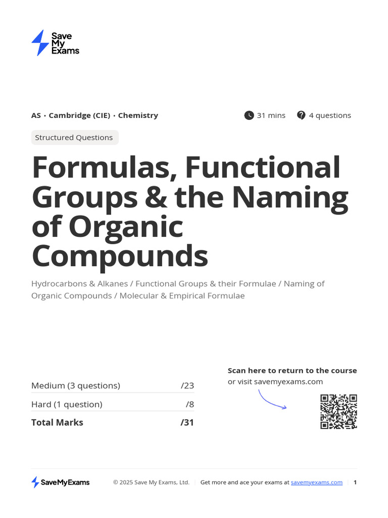 13 1 Formulas Functional Groups and The Naming of Organic Compounds 6ckr82BpFnjP68WM | PDF ...