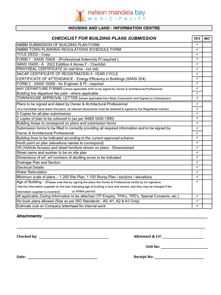 Building Plan Submission Checklist | PDF