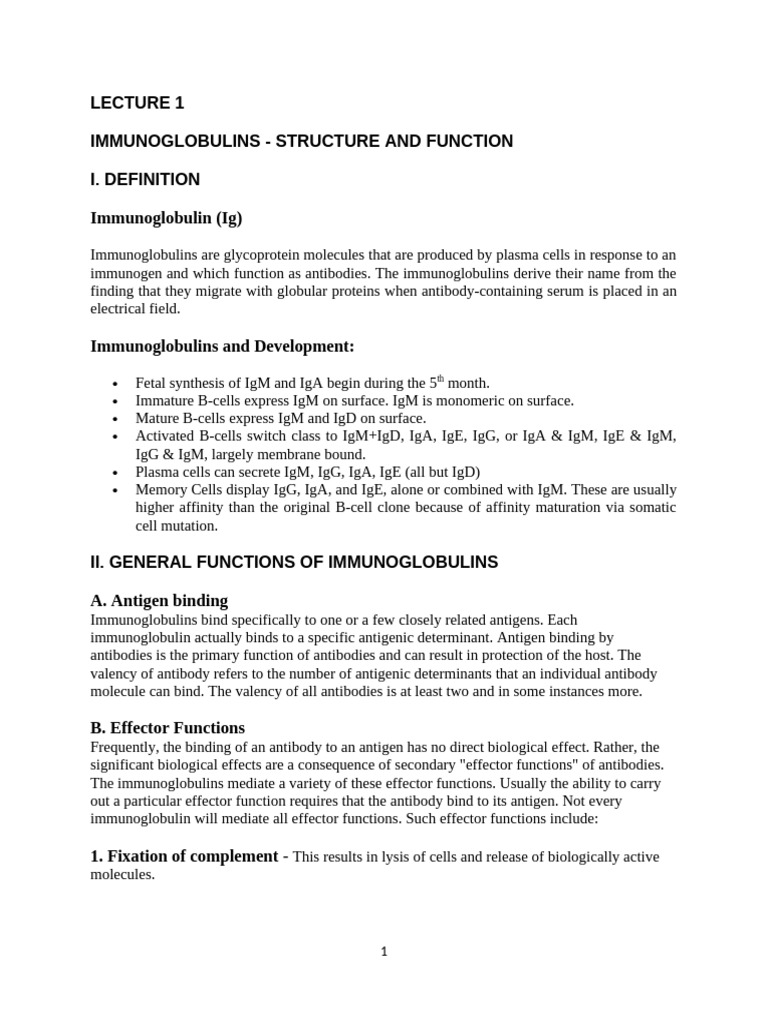 LECTURE 1 in IMMUNOCHEMISTRY 2ND SEMESTER | PDF | Antibody ...