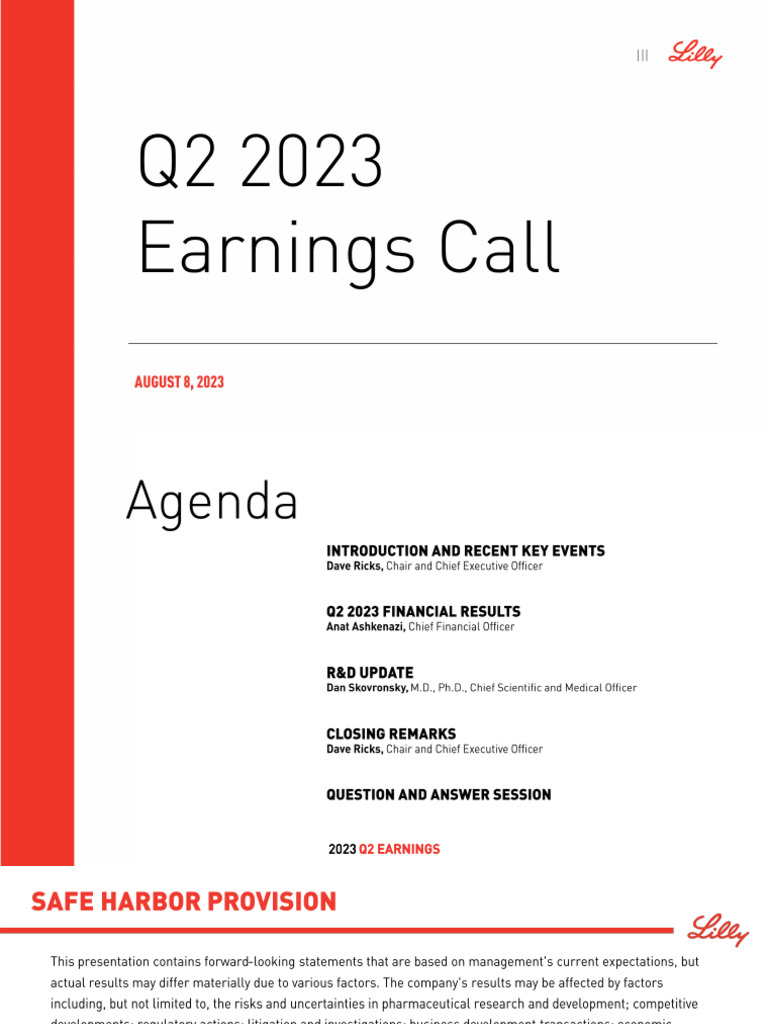 Q2 2023 Lilly Presentation | PDF