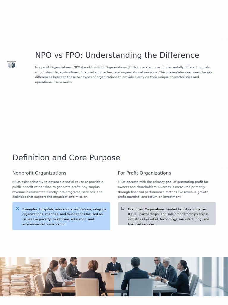 NPO Vs FPO Understanding The Difference | PDF | Nonprofit Organization ...