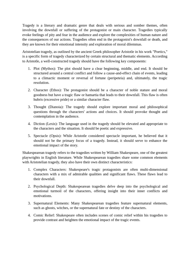 Difference Between Aristolean and Shakespearean Tragedy | PDF | Tragedy | William Shakespeare