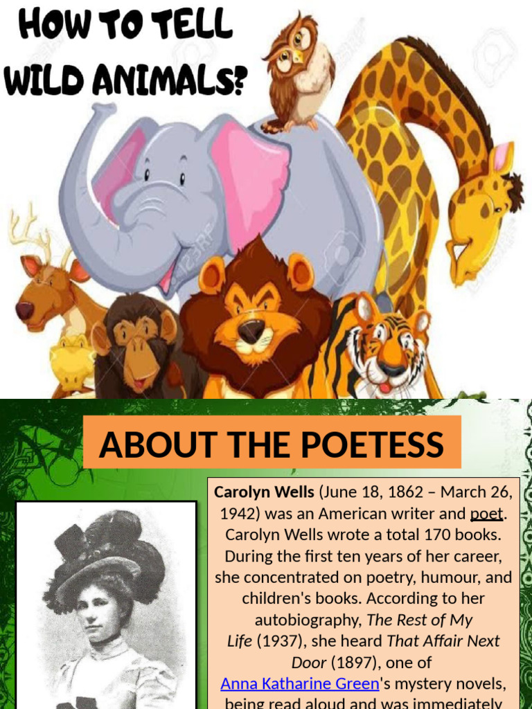 How To Tell Wild Animals | PDF | Poetry | Rhyme