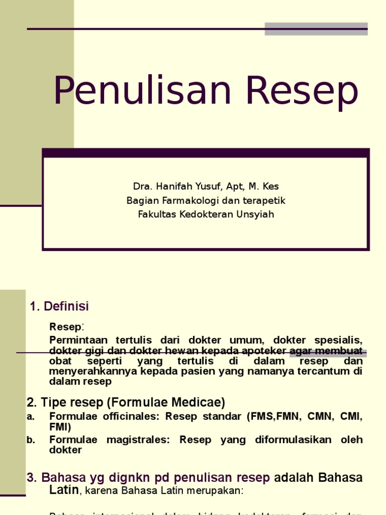 Penulisan Resep | PDF