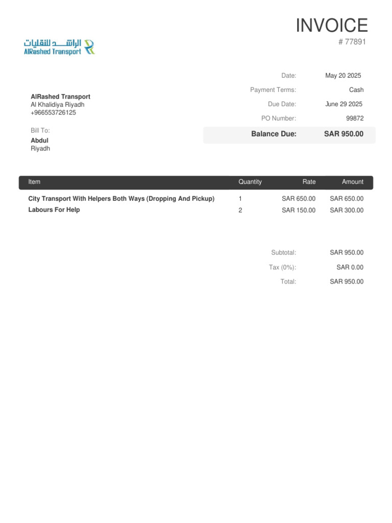 Invoice: Date: Payment Terms: Due Date: PO Number | PDF