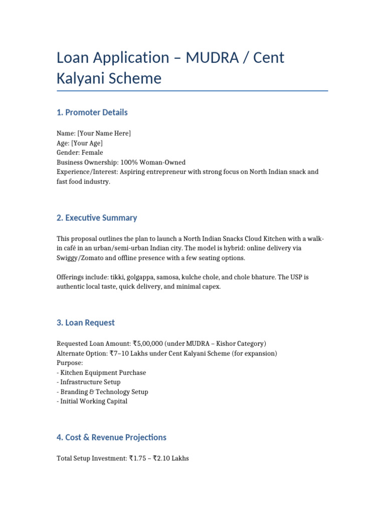 Loan Application MUDRA CentKalyani | PDF