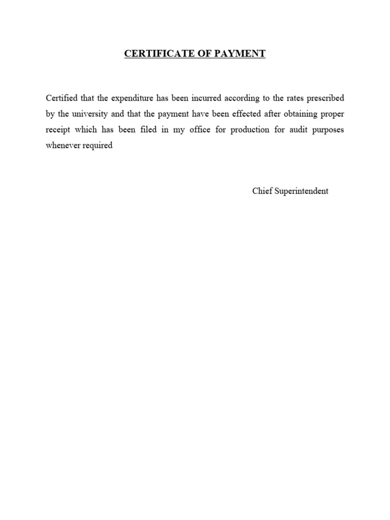 Certificate of Payment | PDF