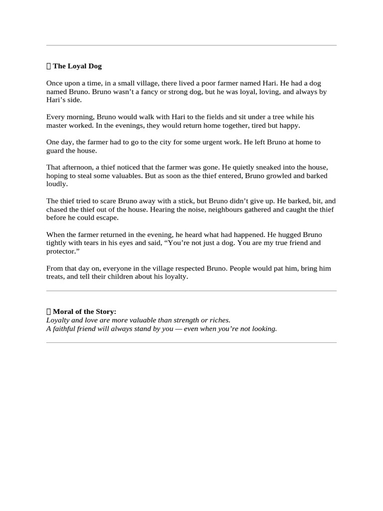 The Tale of Bruno the Loyal Dog | PDF
