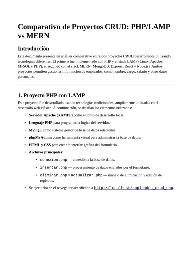 Stack Lamp y Mern | PDF | Php | Mi sql
