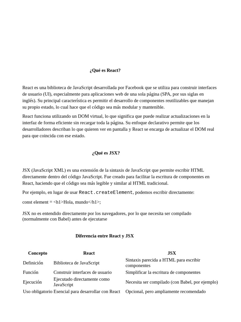 Que Es React | PDF | Script Java | Tecnologías de la información
