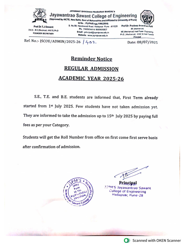 Reminder Notice | PDF